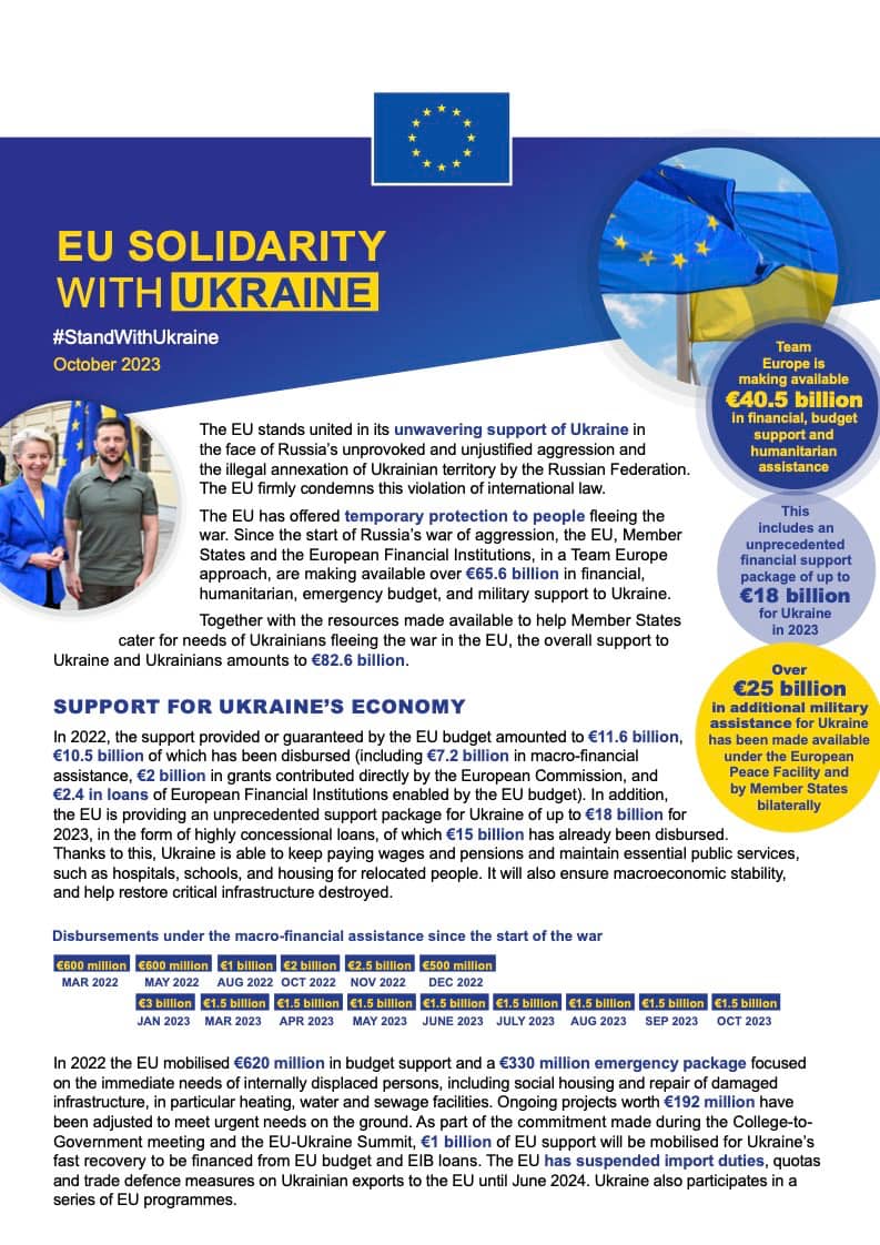 🇺🇦 EU solidarity with Ukraine – October 2023